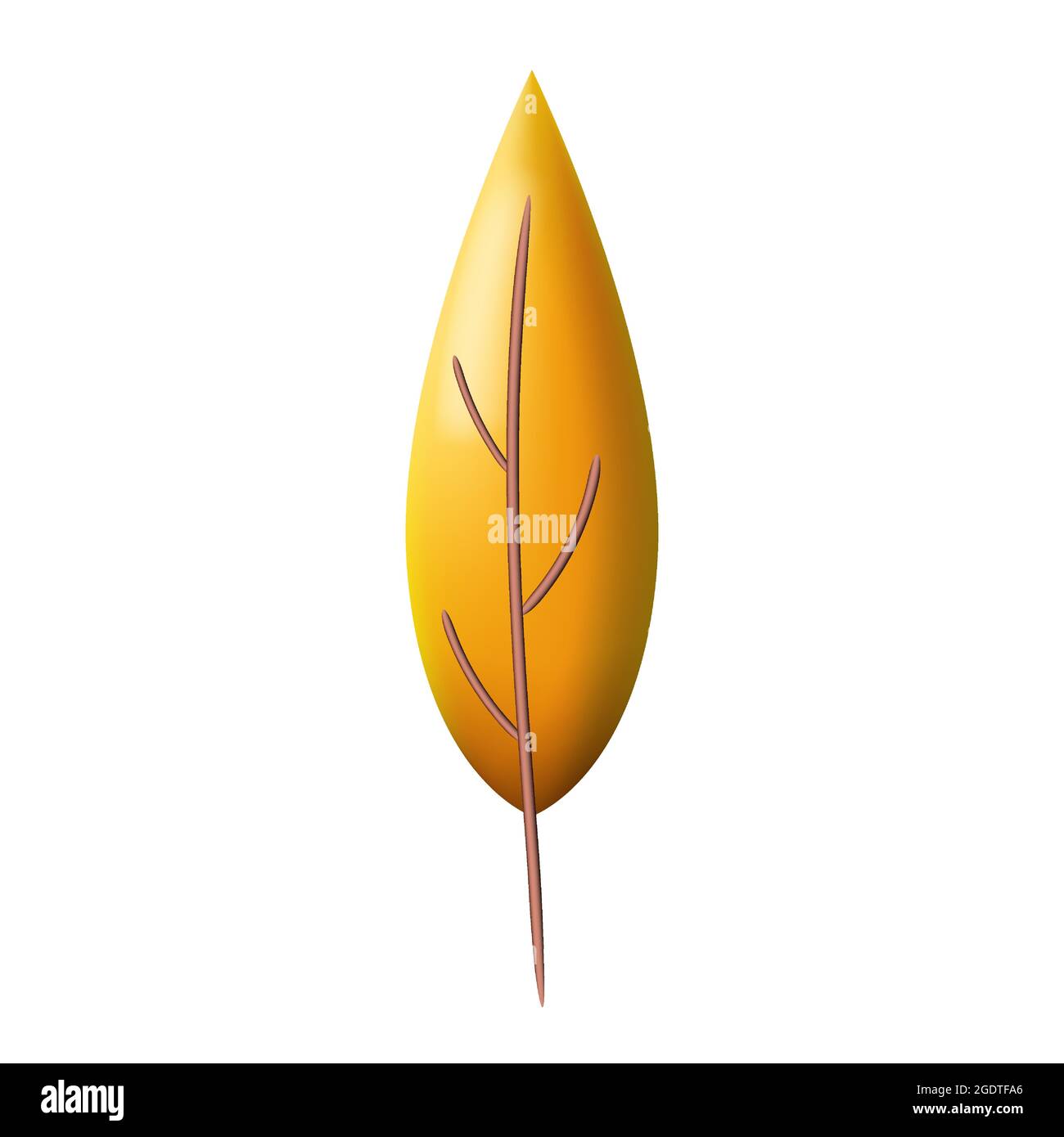 Autumn leave 3D. Fall leaf, minimal 3d render, plasticine, vector Stock ...