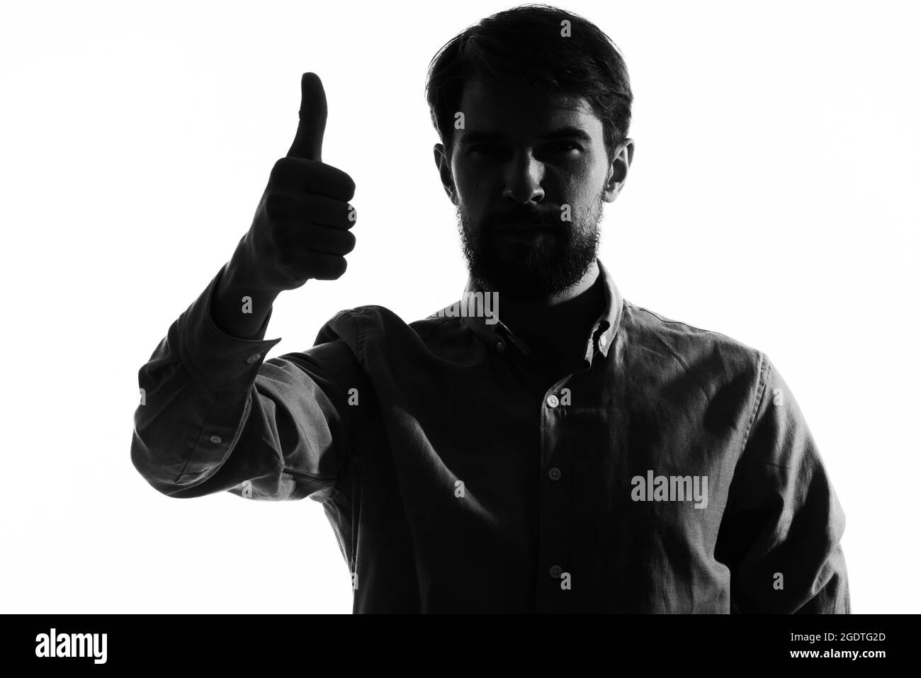 man on white background in shadows studio lifestyle Stock Photo - Alamy