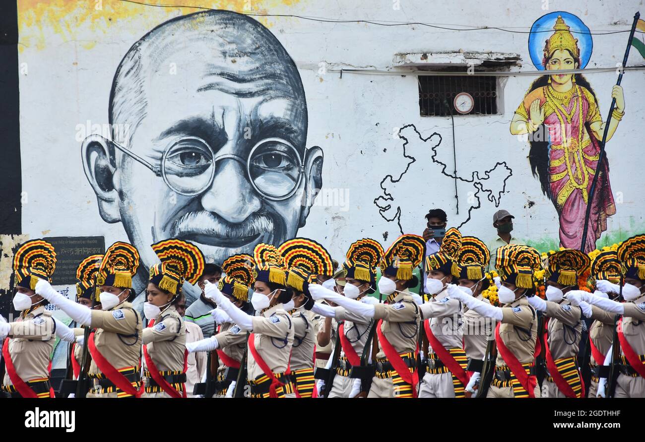 JABALPUR (INDIA) : Parade during the 75nd Independence Day Celebration ...