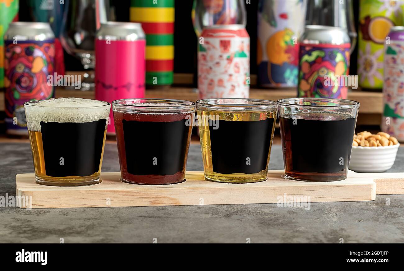 Craft beer tasting, sour fruit IPA, lager, stout, and pale ale. Bar ...