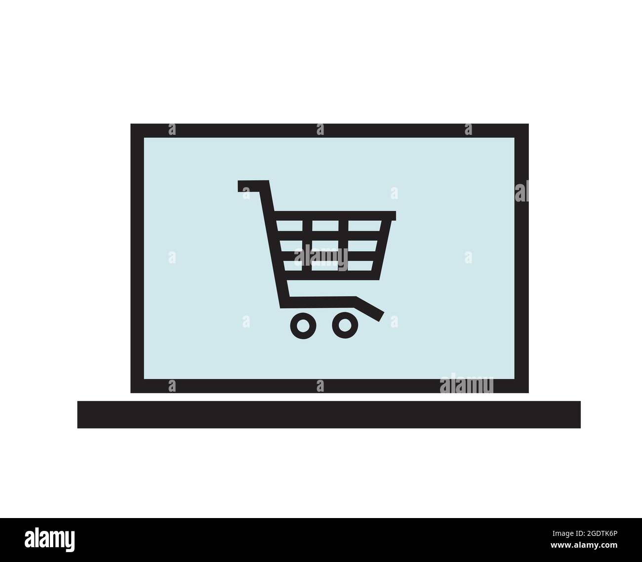 Vector shopping cart icon on laptop Stock Vector Image & Art - Alamy