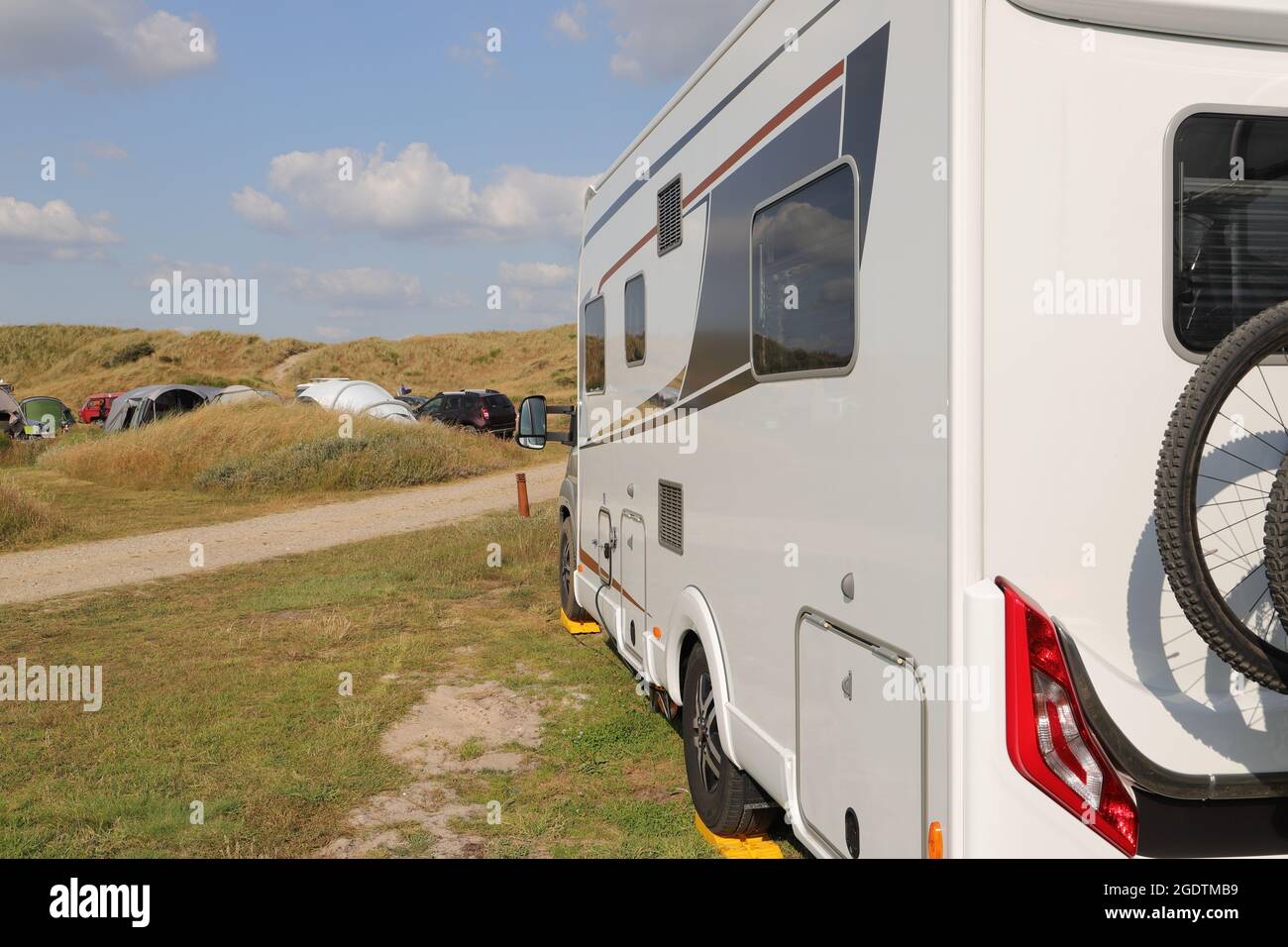 a motorhome in Denmark on the Vejers Strand car beach Stock Photo - Alamy