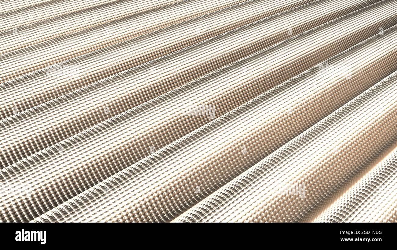 Golden metal wave 3d render Stock Photo - Alamy