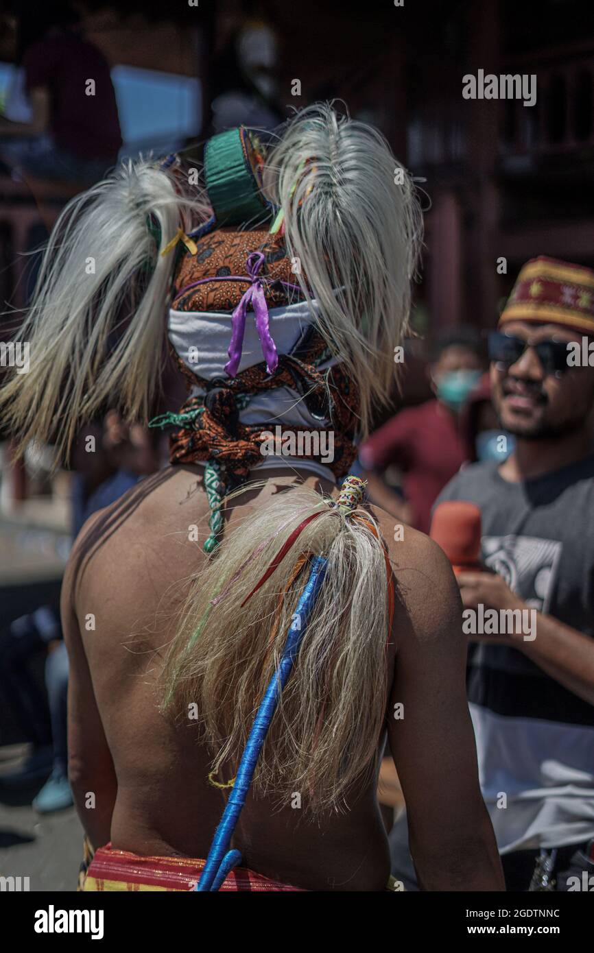 Makassar, South Sulawesi, Indonesia. 15th Aug, 2021. A man from ...