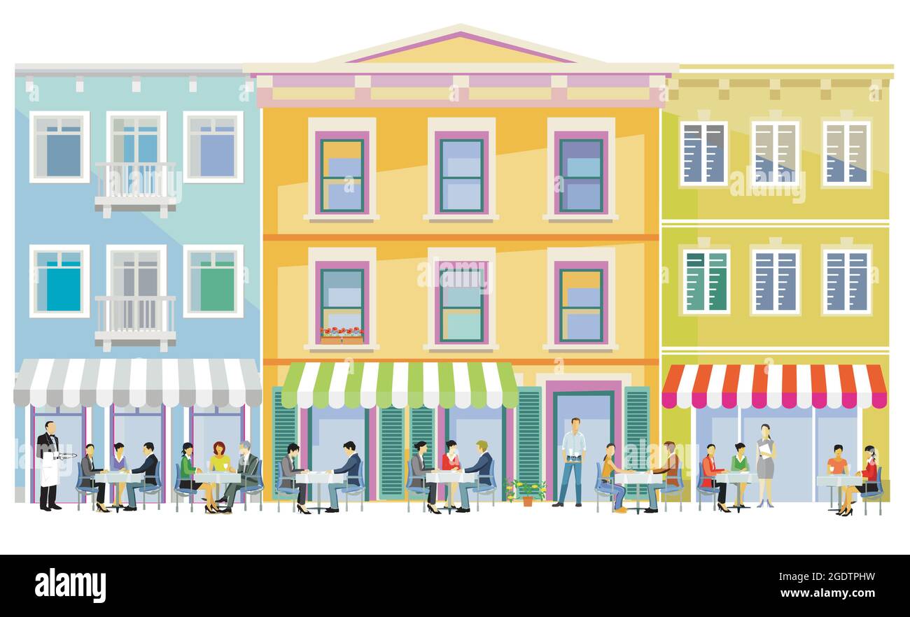 Alley restaurant Stock Vector Images - Alamy