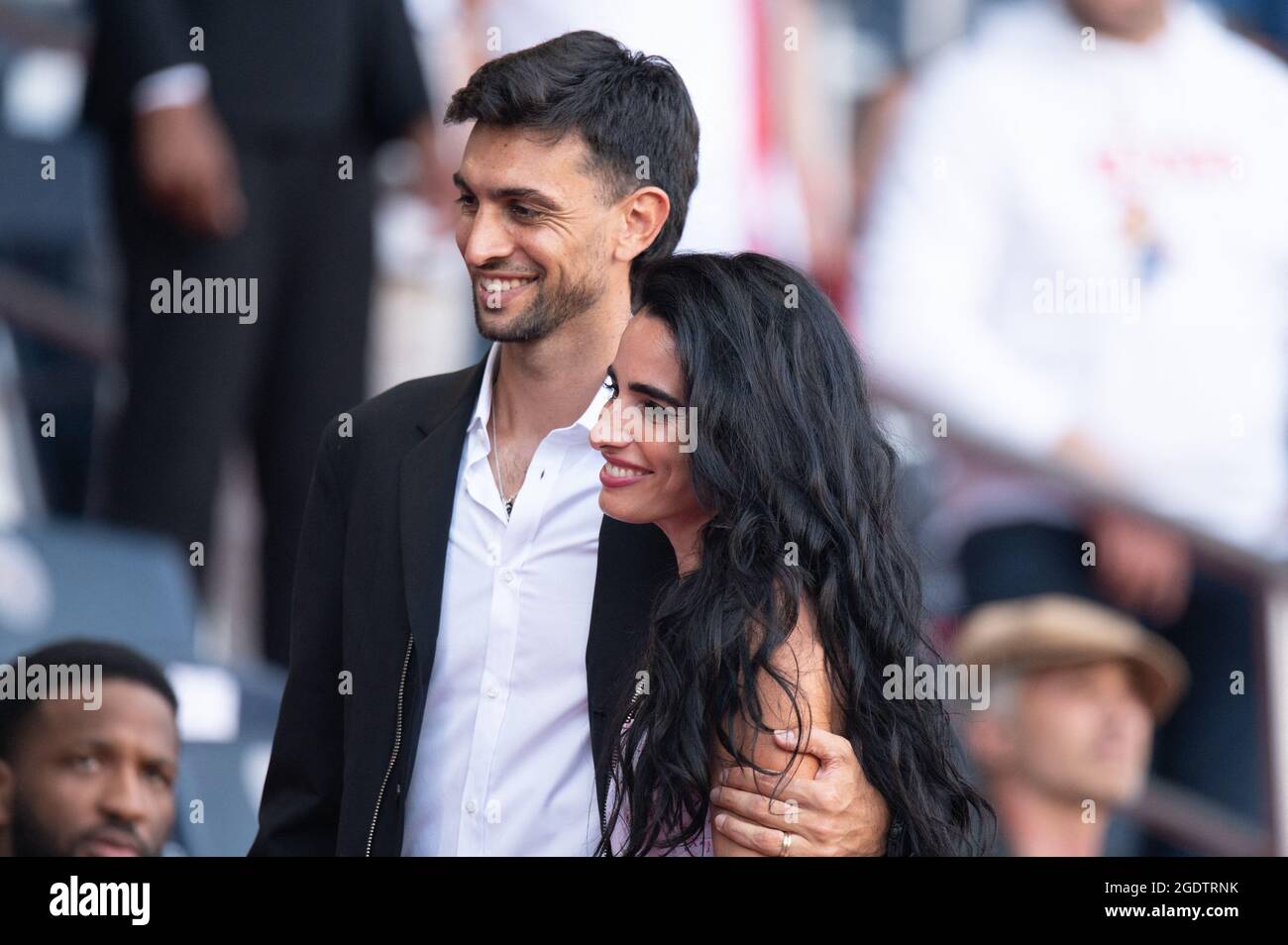 Javier Pastore and his wife Chiara Picone attend the French Ligue 1 ...