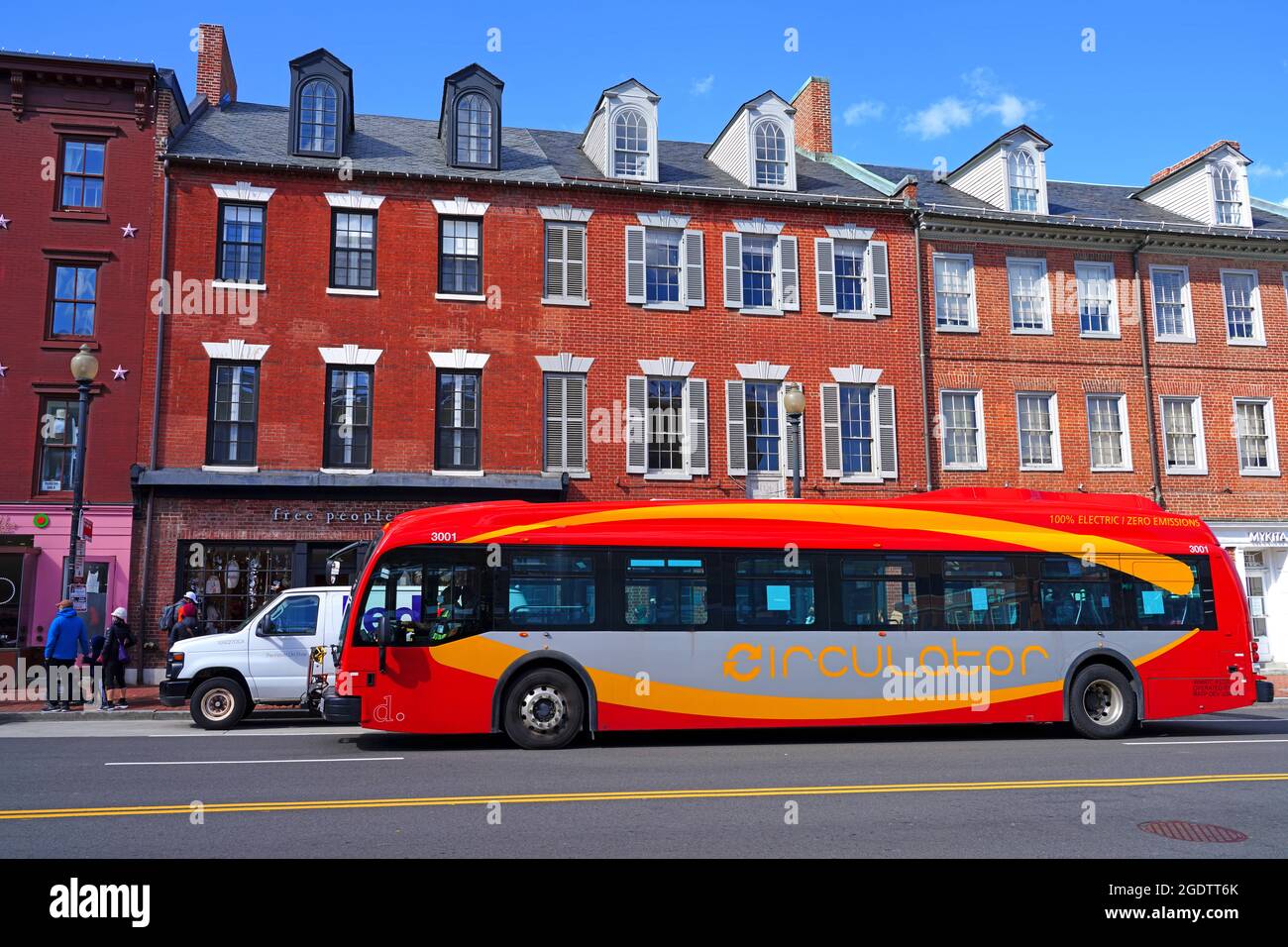WASHINGTON, DC -2 APR 2021- View of a DC Circulator public surface ...