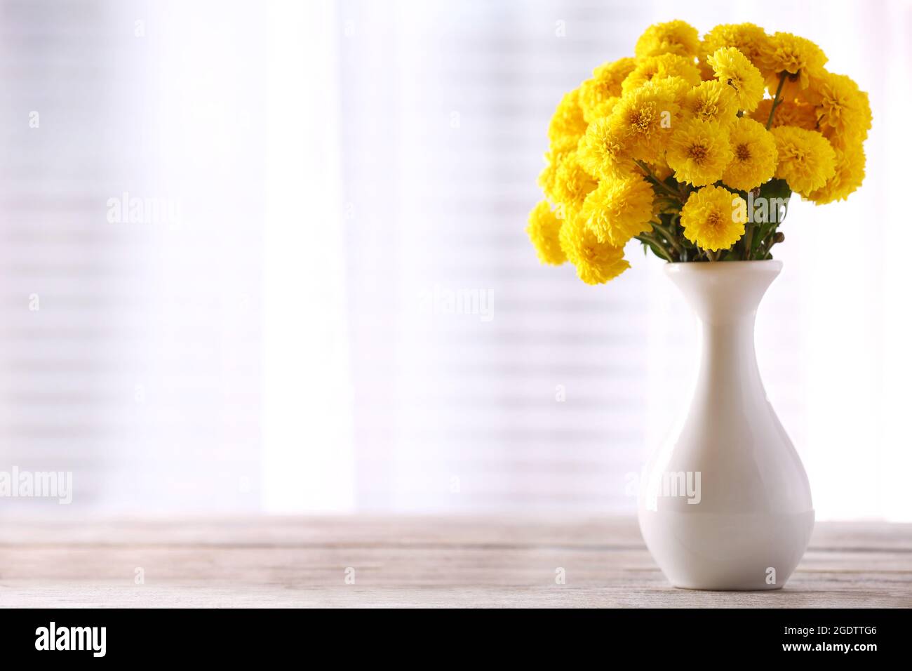 Beautiful flowers in vase with light from window Stock Photo - Alamy