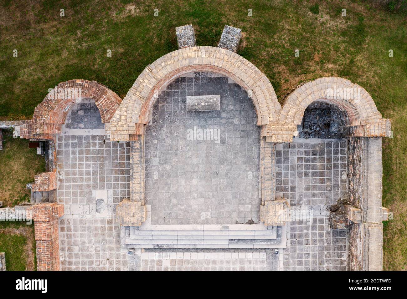 St Laszlo historical visitor center in Somogyvar Hungary. King Szent ...