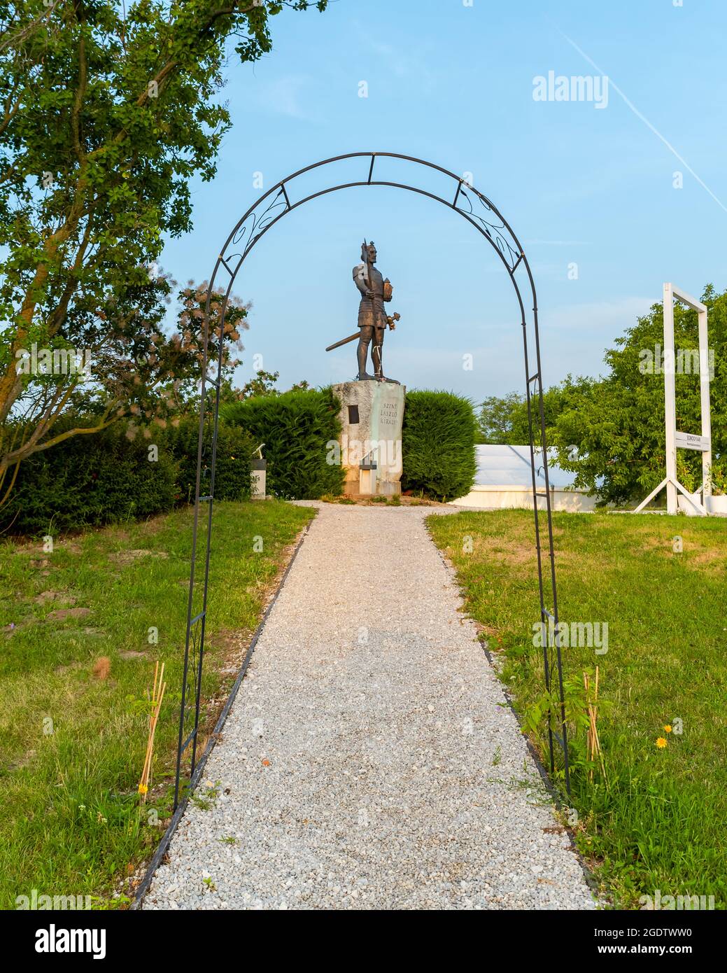 St Laszlo historical visitor center in Somogyvar Hungary. King Szent ...