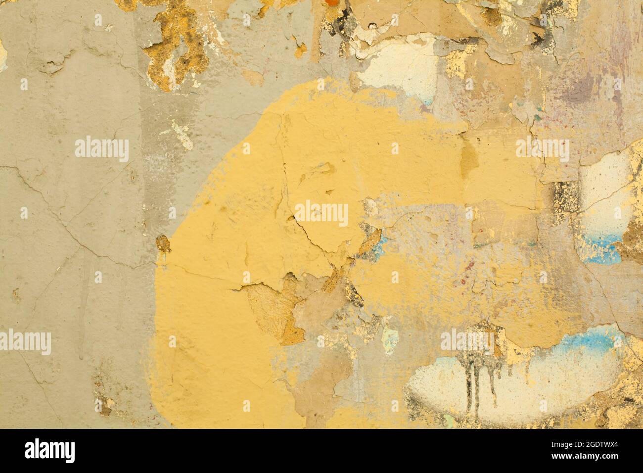 Dirty yellow background. Abstract old grunge decorative stucco wall ...