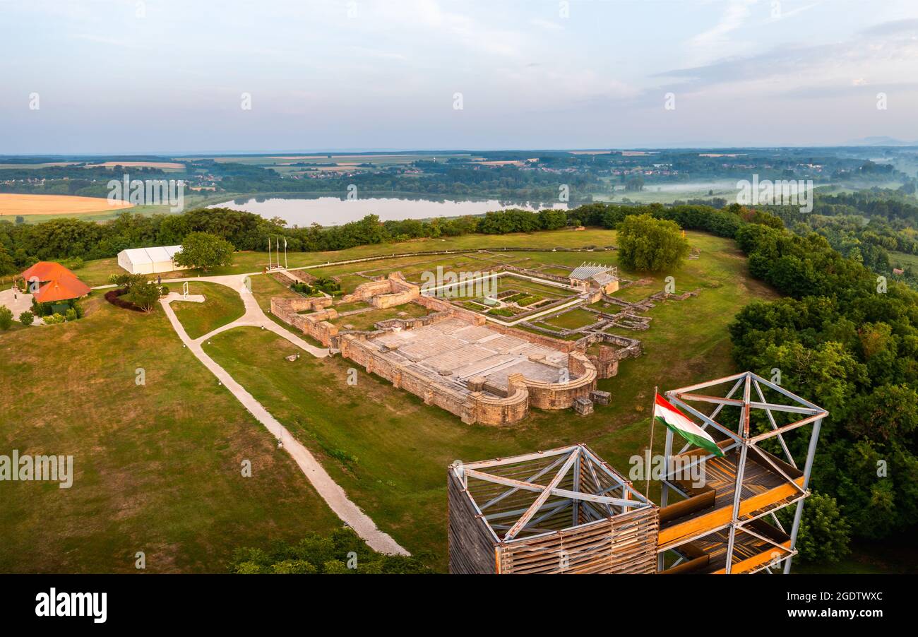 St Laszlo historical visitor center in Somogyvar Hungary. King Szent ...