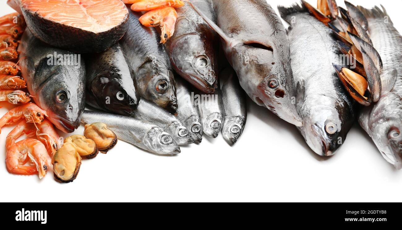 Fresh catch of fish and other seafood close-up Stock Photo - Alamy