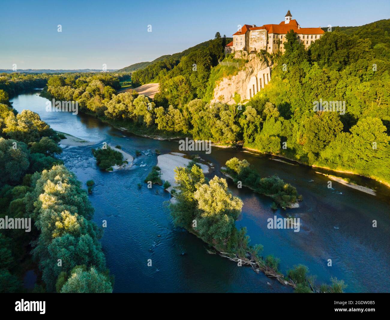 Borl Castle in Dolane Slovenia at Hill Top at Drava River Bank. Gestapo ...