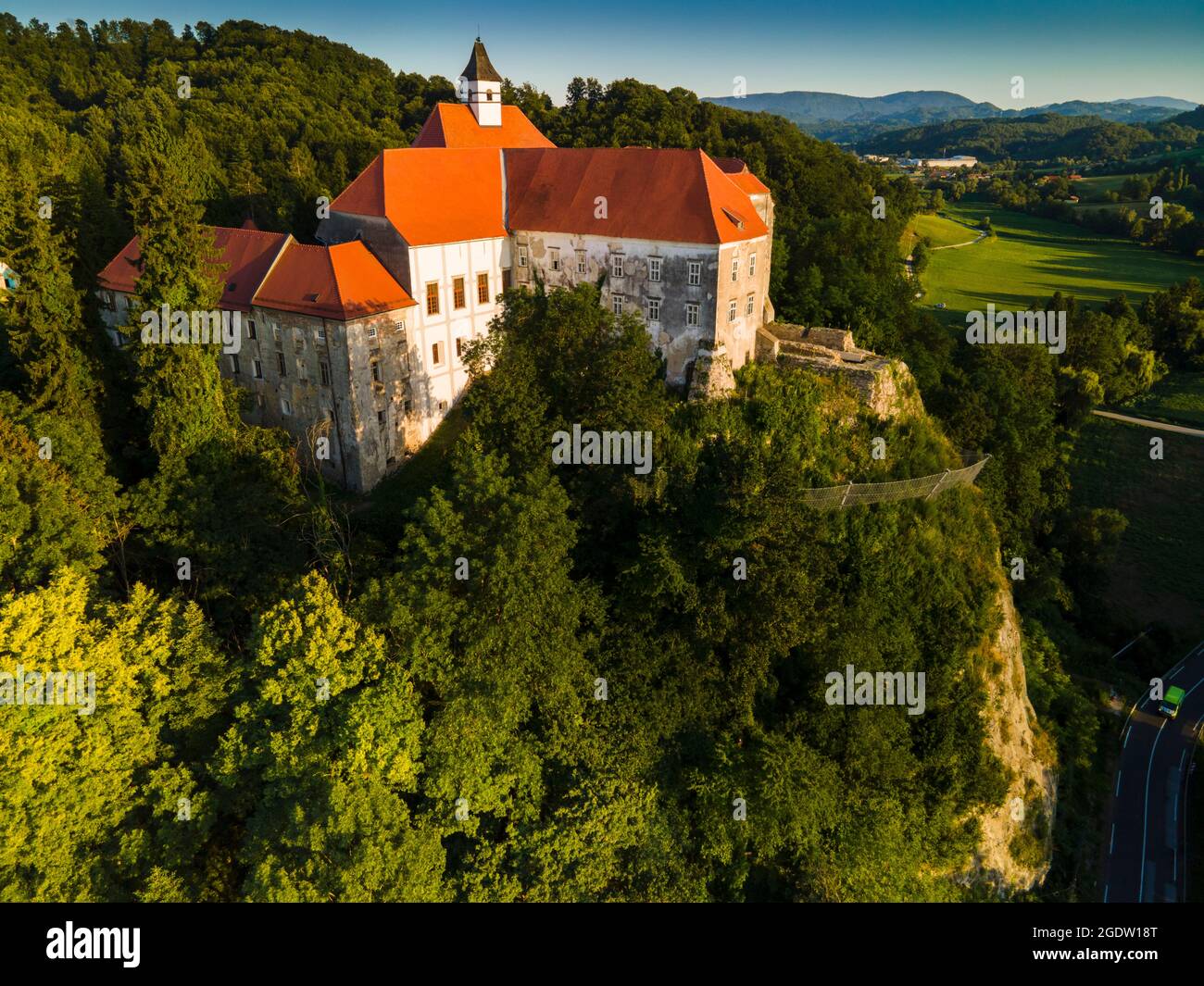 Borl Castle in Dolane Slovenia at Hill Top at Drava River Bank. Gestapo ...