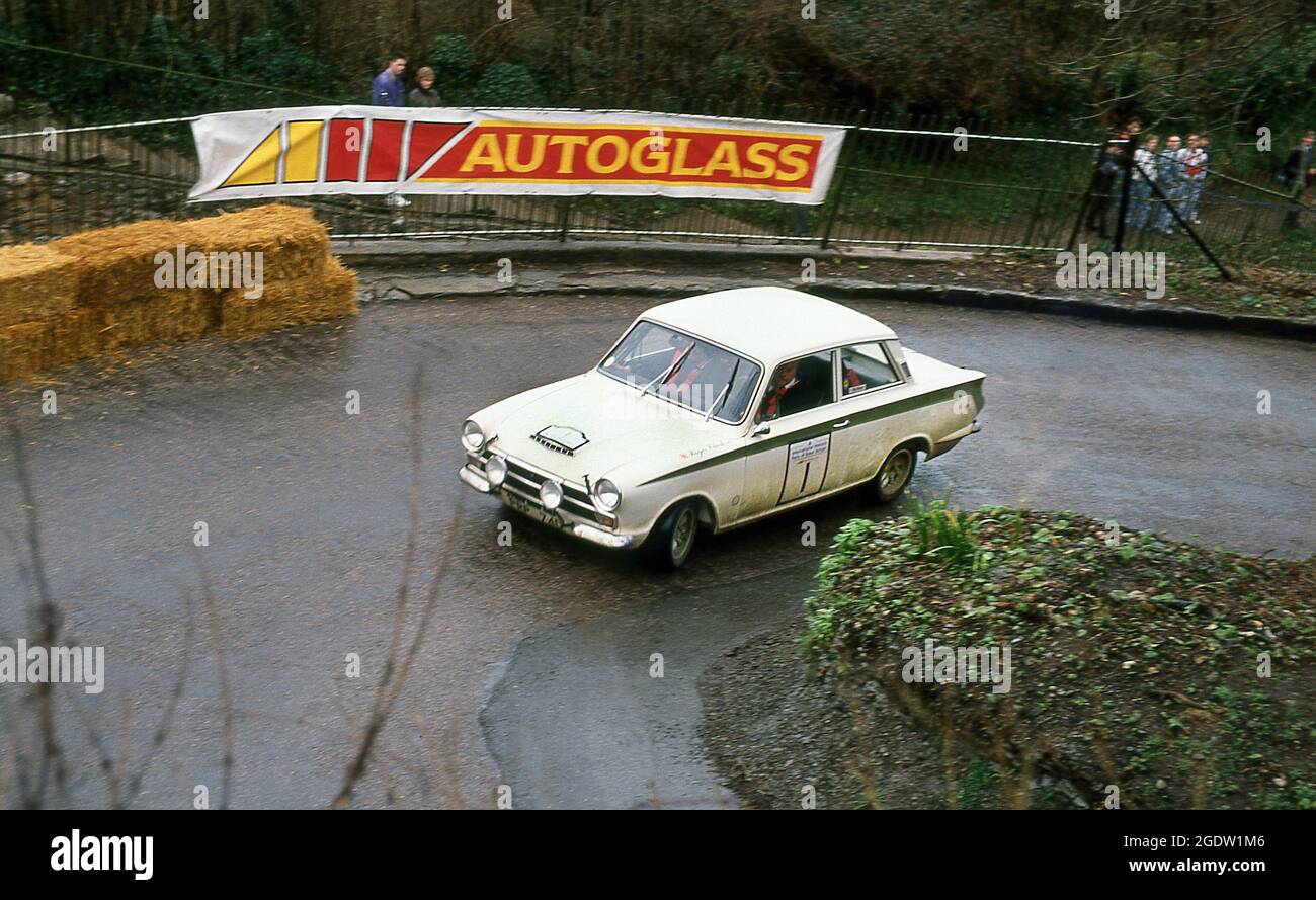 Roger Clark driving a Lotus-Cortina on the RAC International Historic ...
