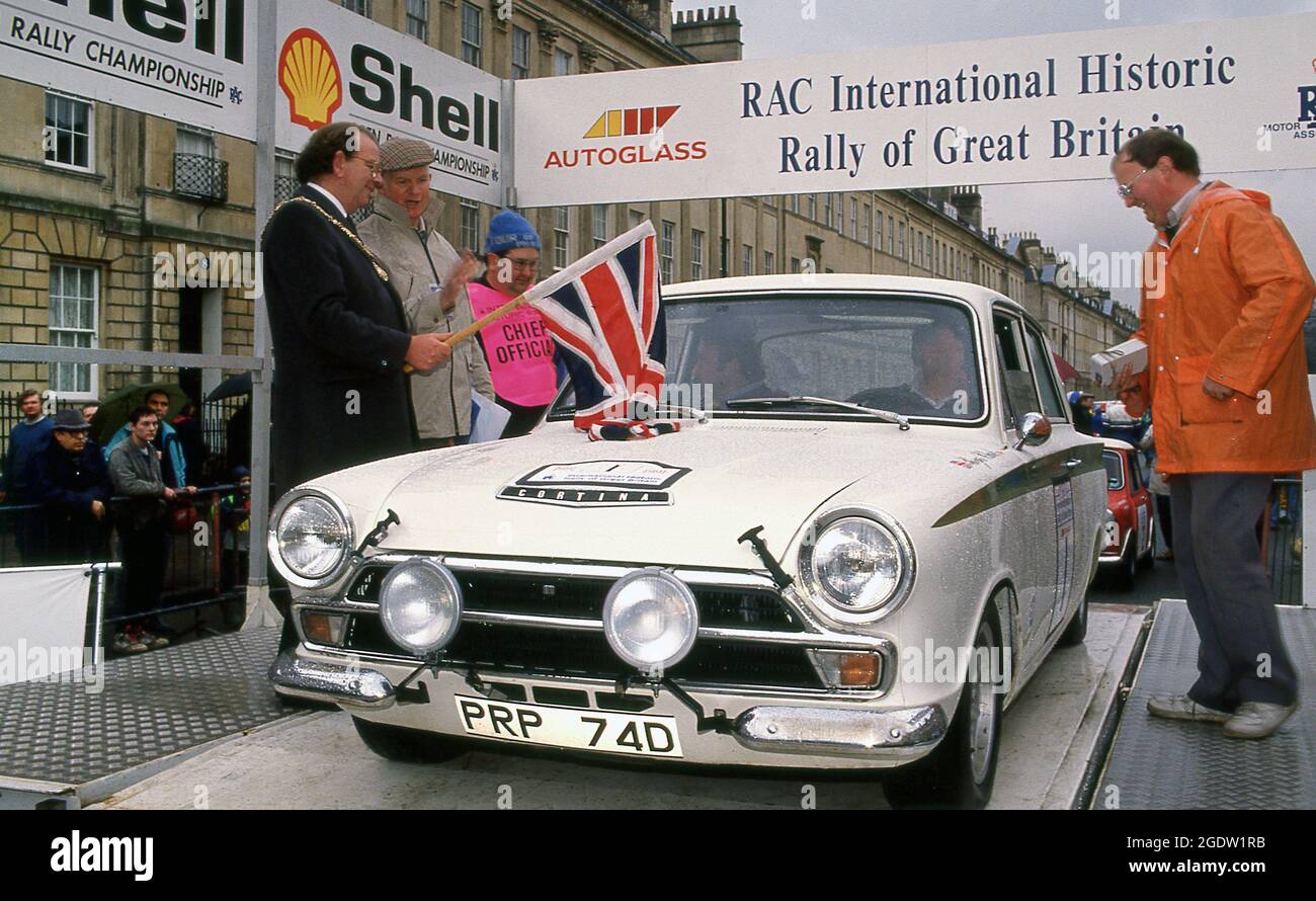 Roger Clark driving a Lotus-Cortina on the RAC International Historic ...