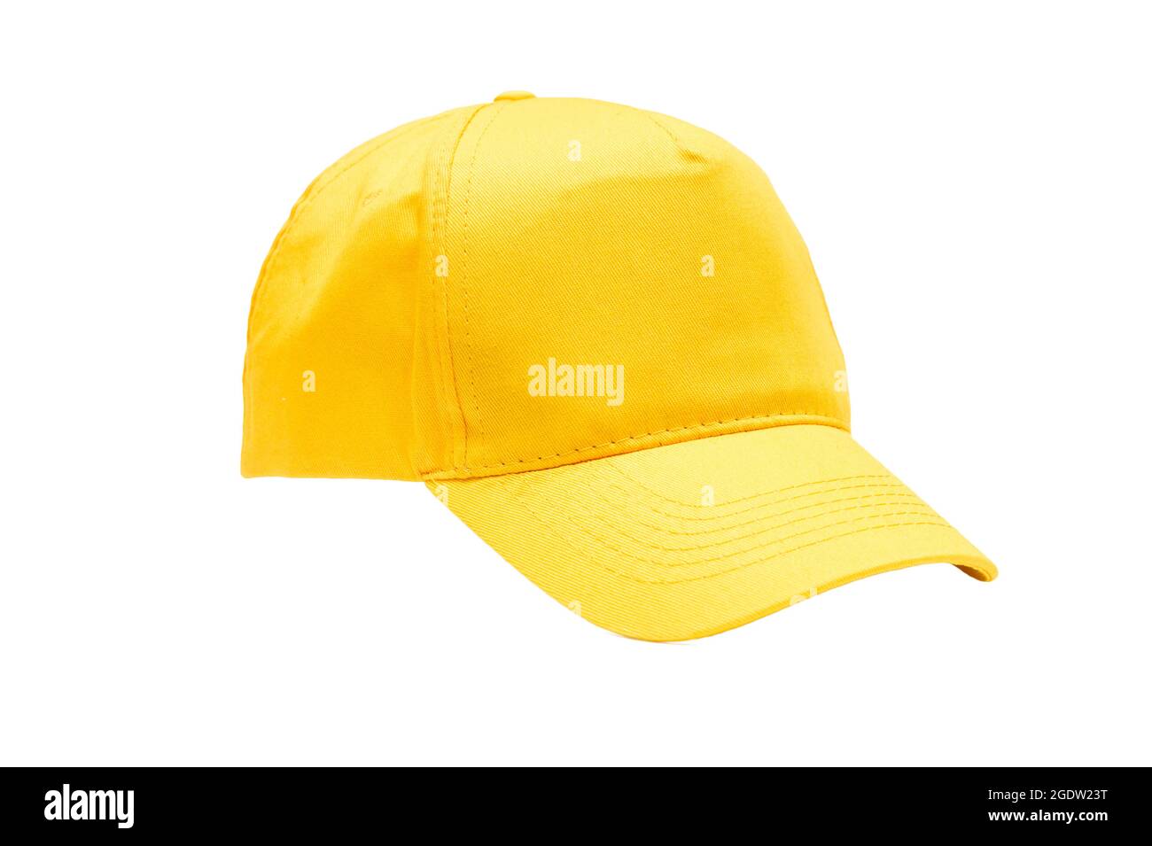 Fashion blank yellow baseball cap on white background Stock Photo - Alamy