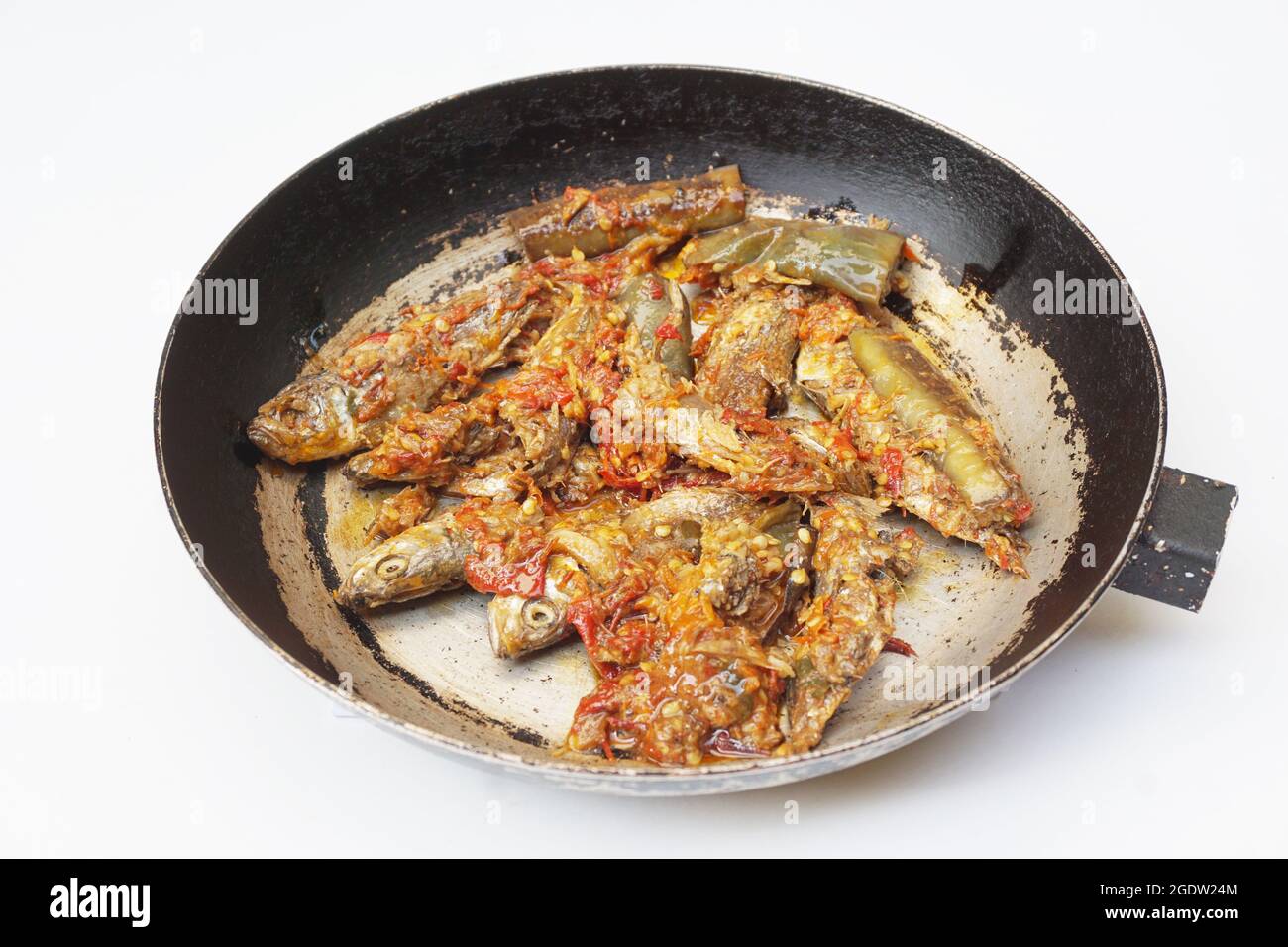 ikan pindang (Indonesian sardines) and terong balado (spicy eggplant ...