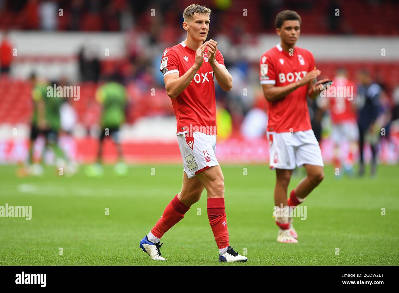 NOTTINGHAM, UK, AUG 14TH Scott McKenna of Nottingham Forest looking ...