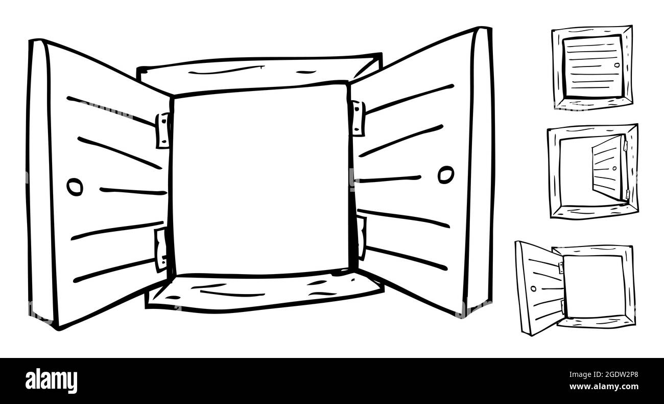 4 Simple Vector Hand Draw Sketch of Window Stock Photo - Alamy
