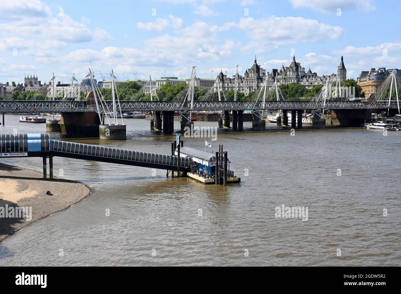 Hungerford Bridge also known as the Charing Cross Bridge, owned by ...
