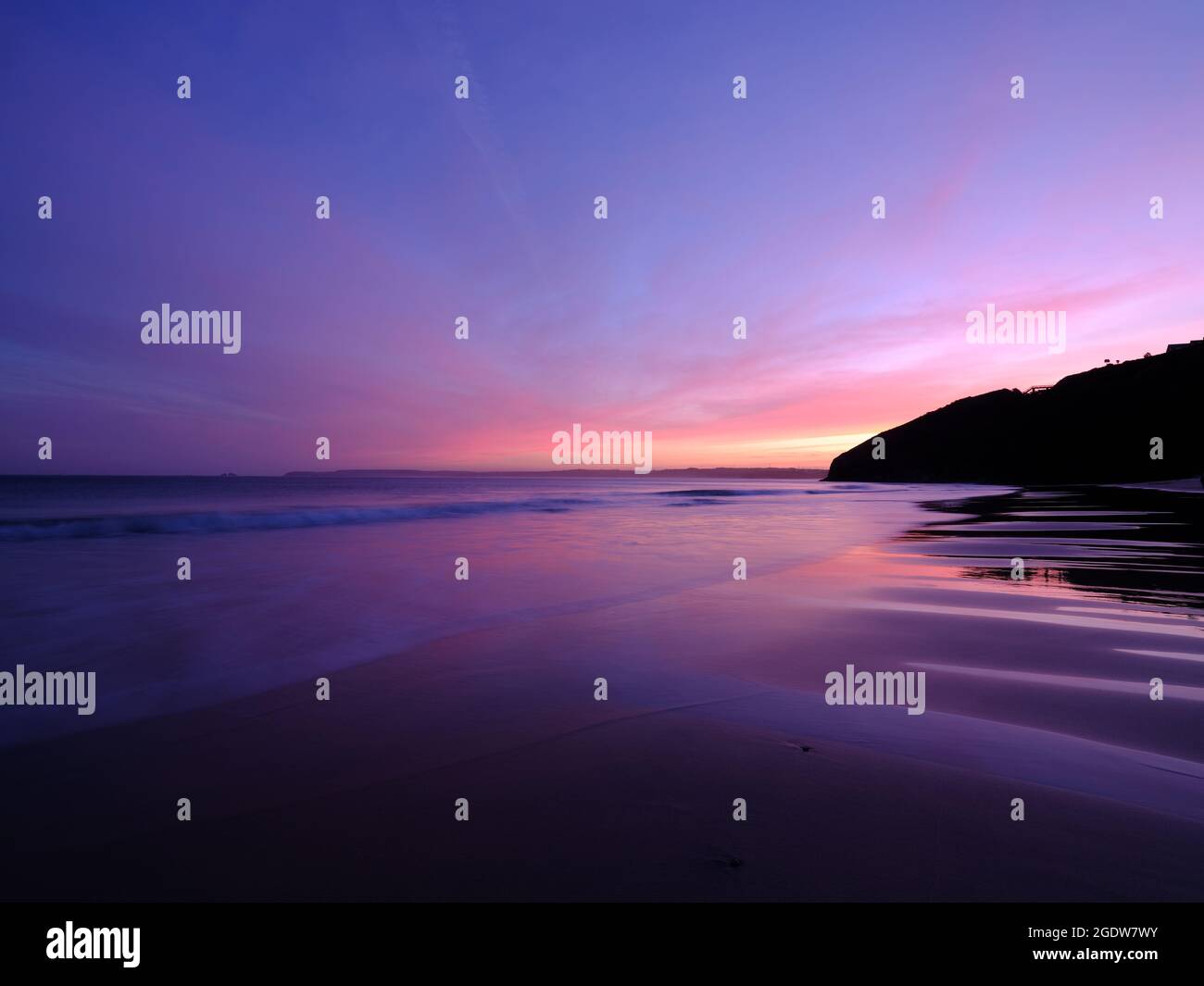 Sunrise Carbis Bay Beach Cornwall Stock Photo - Alamy