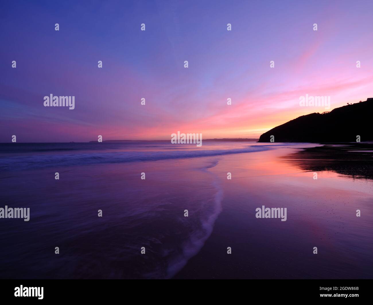Sunrise Carbis Bay Beach Cornwall Stock Photo - Alamy