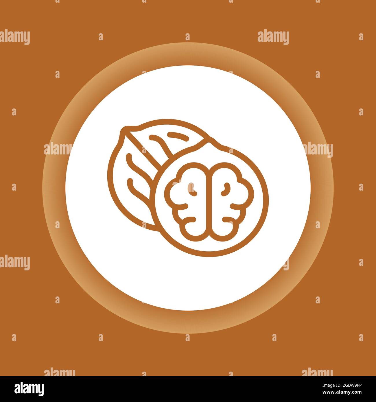 Walnut color button icon. Healthy, organic food. Proper nutrition ...