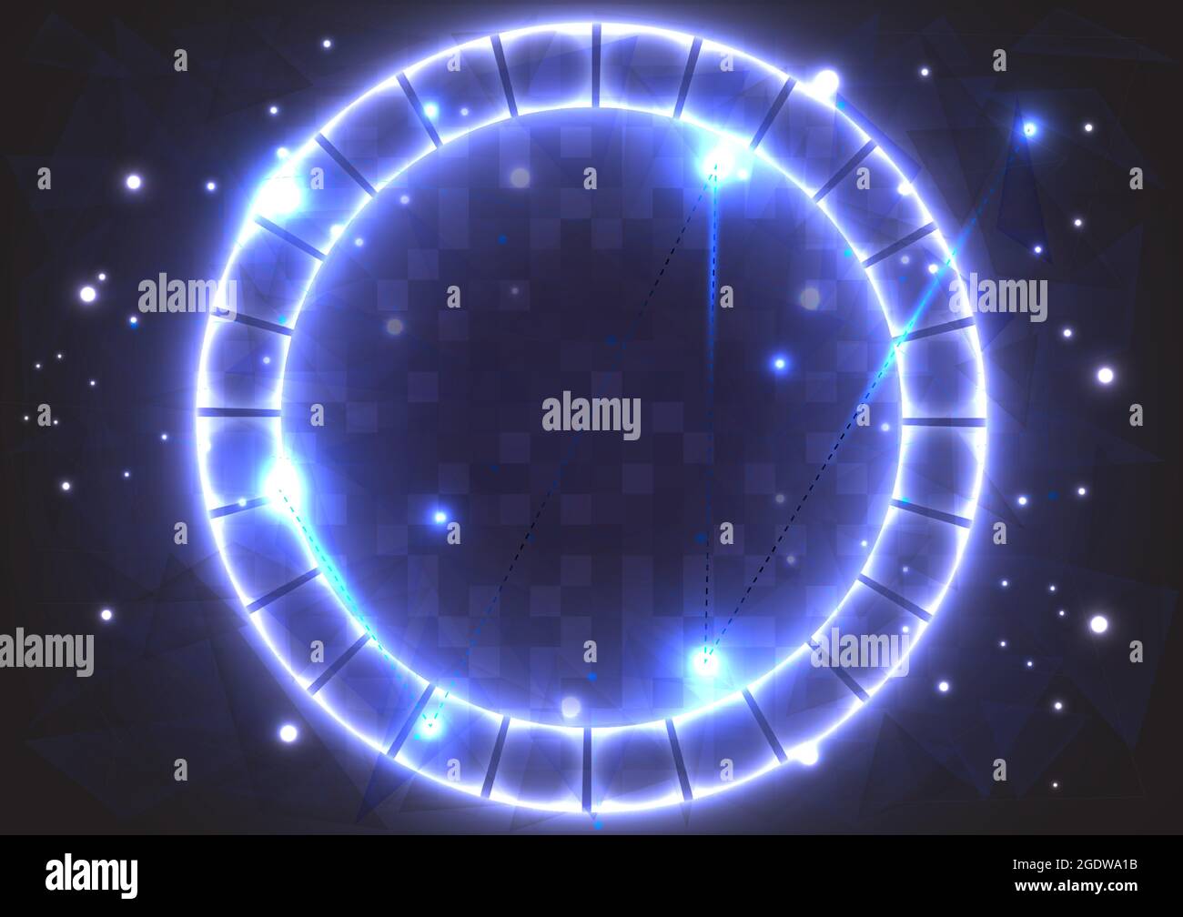Futuristic Sci-Fi glowing HUD frame. Data engineer of particle. Digital ...