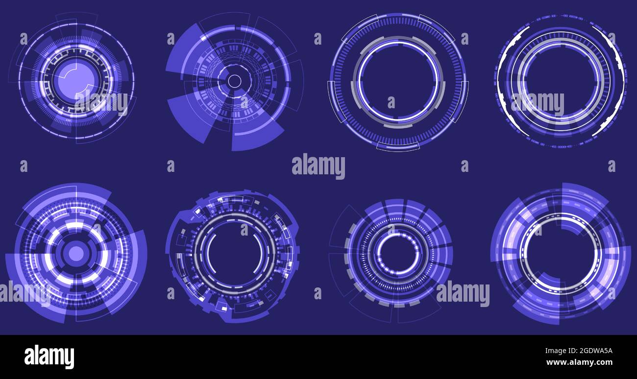 Futuristic Holographic circle of focus elements. Sci-fi round design ...