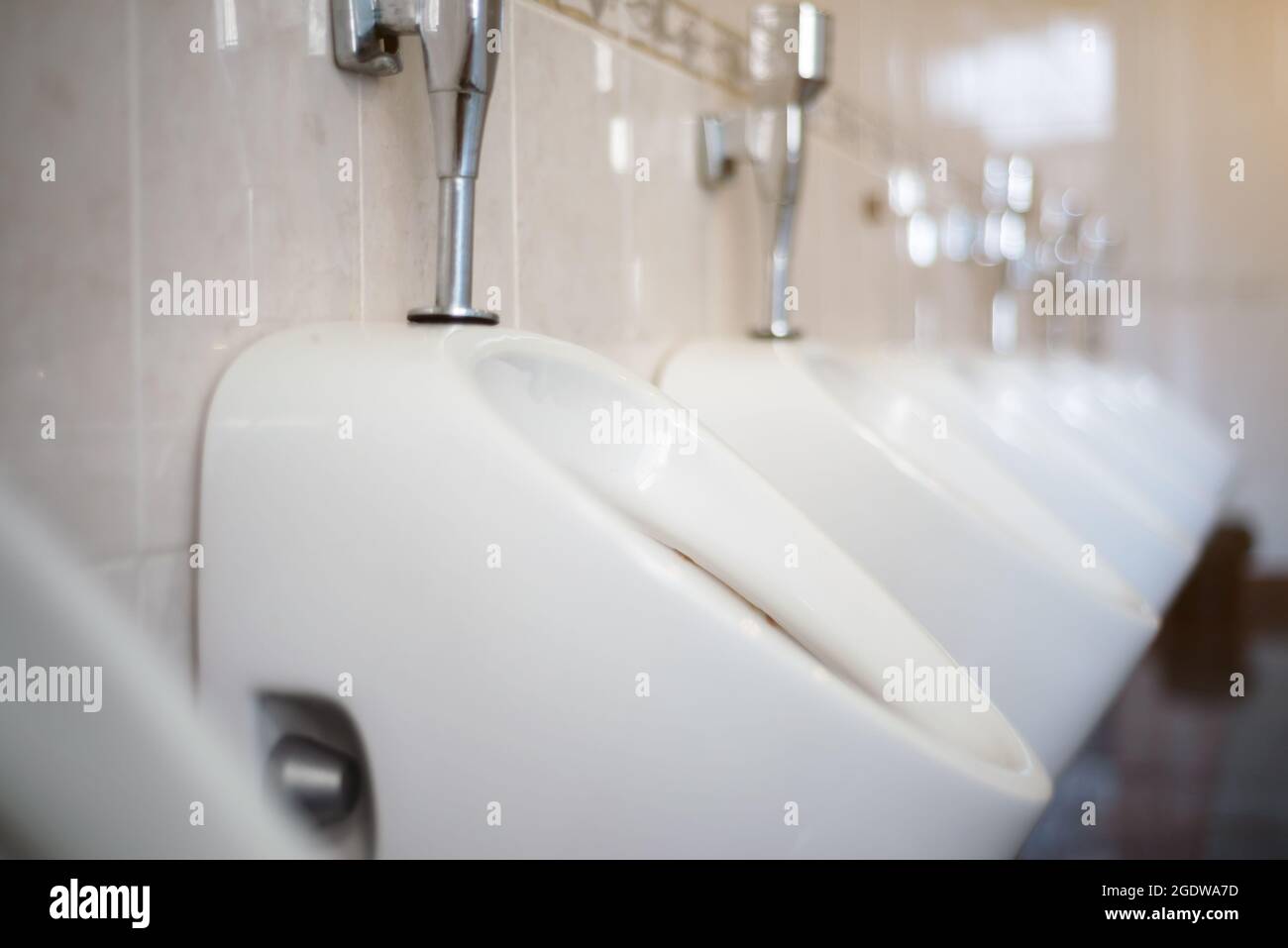 A row of urinals for men in the toilet Stock Photo - Alamy