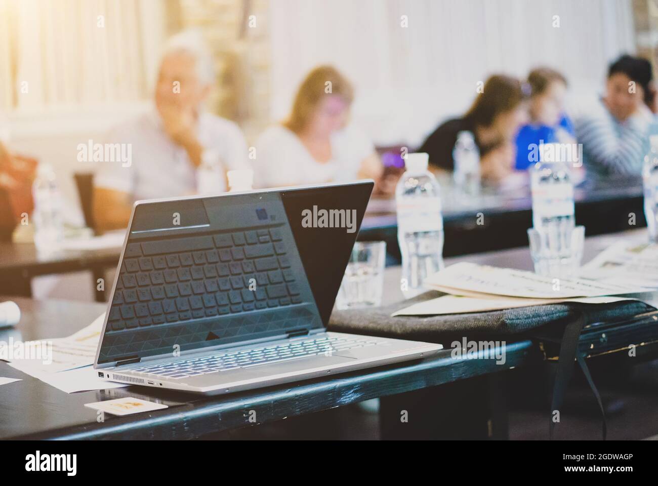 Conference room laptop speaker hi-res stock photography and images - Alamy