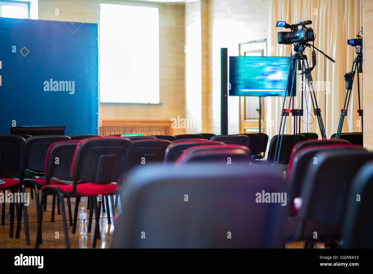 Hall for press conferences and public speaking Stock Photo - Alamy