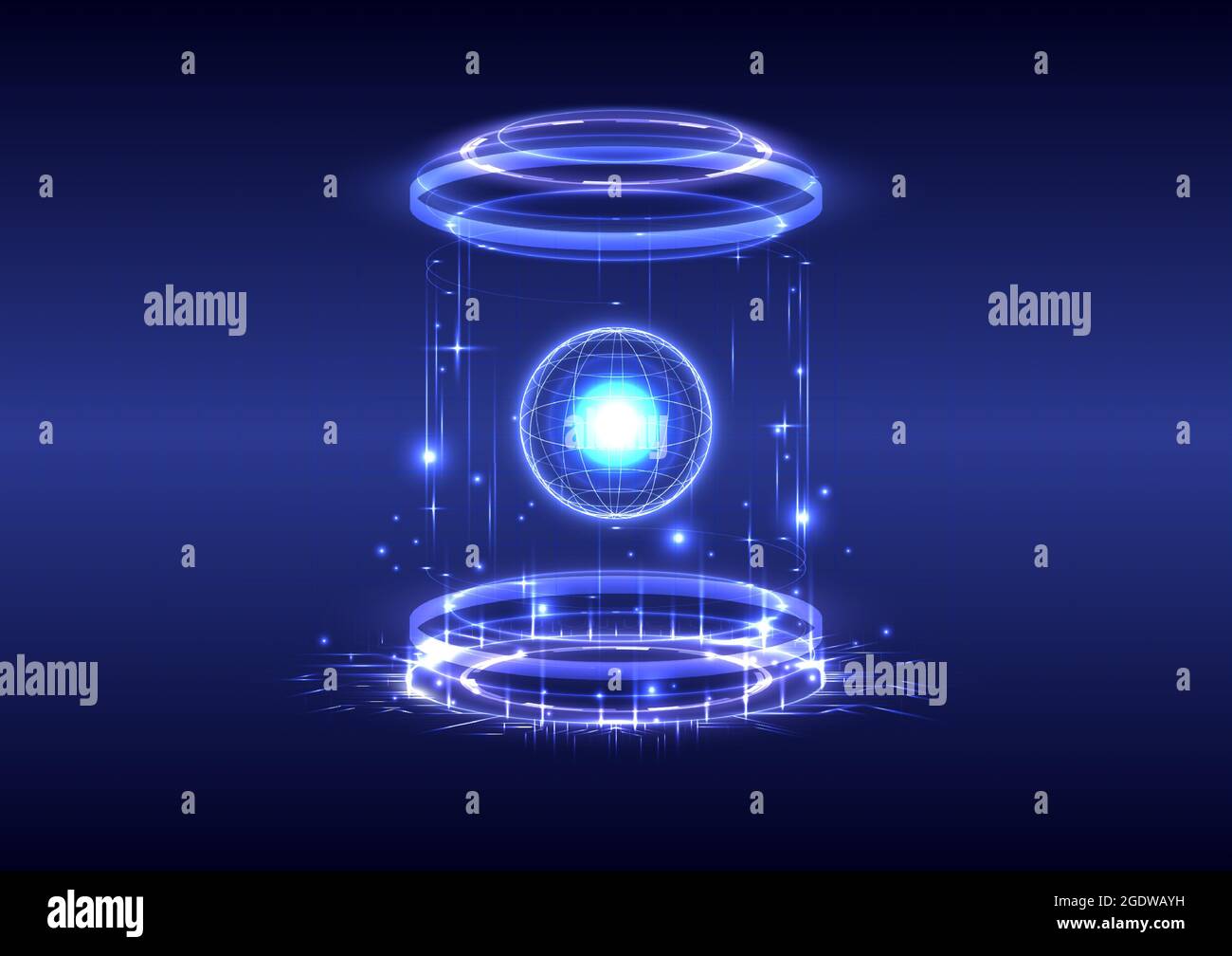 Portal and hologram science futuristic. Sci-fi digital hi-tech in ...