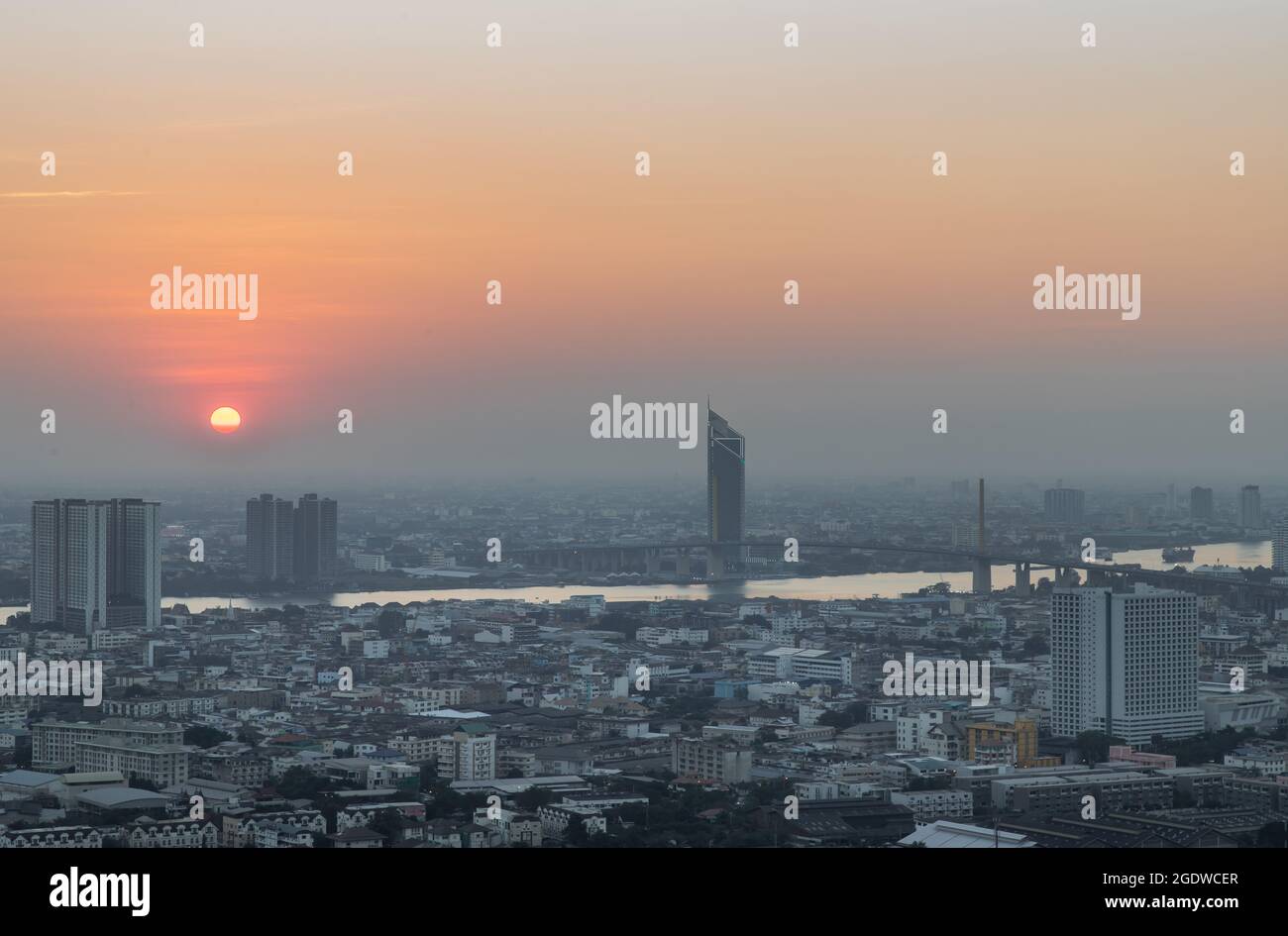 Bangkok, Thailand - Jan 12, 2021 : Aerial view of Amazing beautiful ...