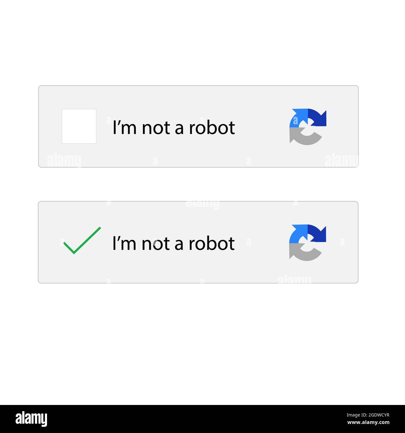 I am not robot on white background. captcha i am not a robot computer code. Website security ...