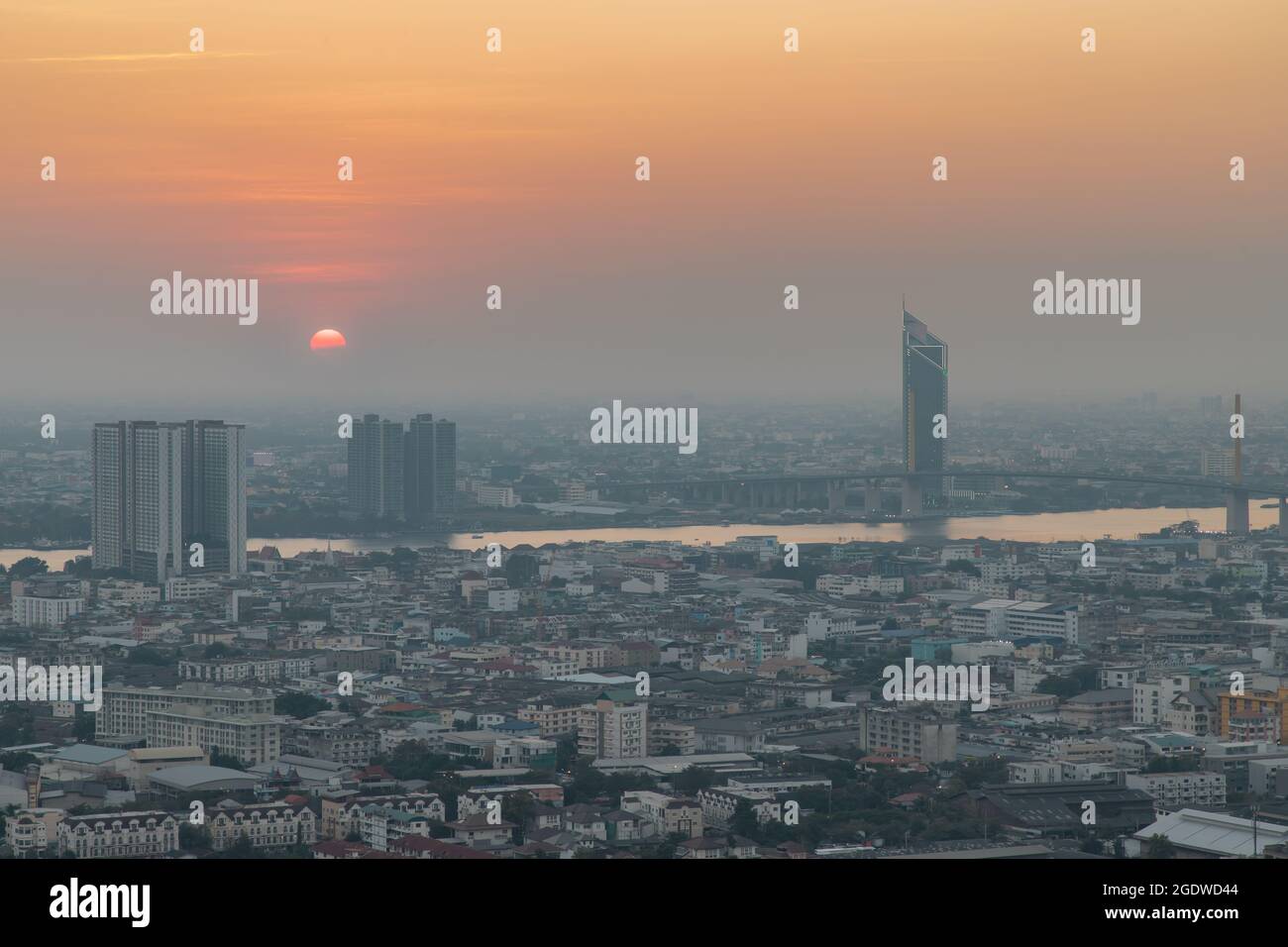 Bangkok, Thailand - Jan 12, 2021 : Aerial view of Amazing beautiful ...