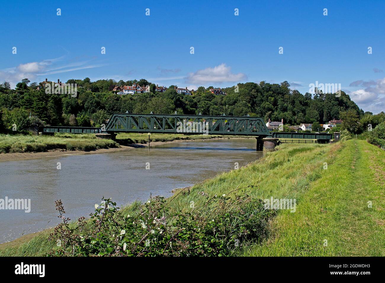 Rye, East Sussex - steel truss bridge carrying the Marshlink railway ...