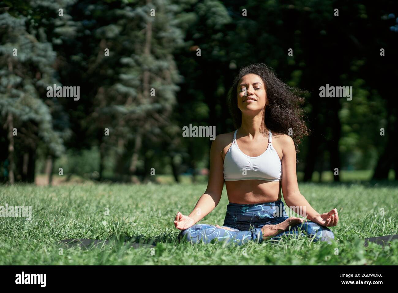 Young woman meditates in lotus hi-res stock photography and images - Alamy