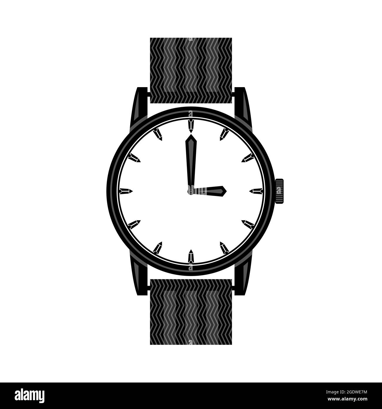 Wrist Watch Icon in Classic Design Isolated on White Background Stock ...