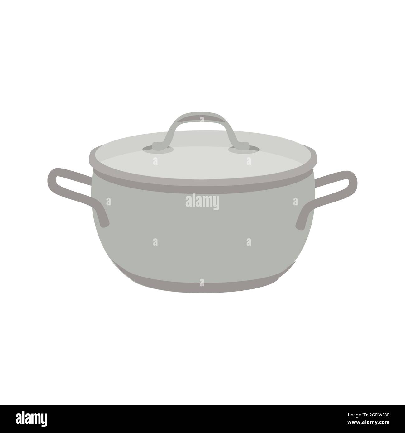 Cooking pot isolated on white background. Cartoon kitchenware tool ...