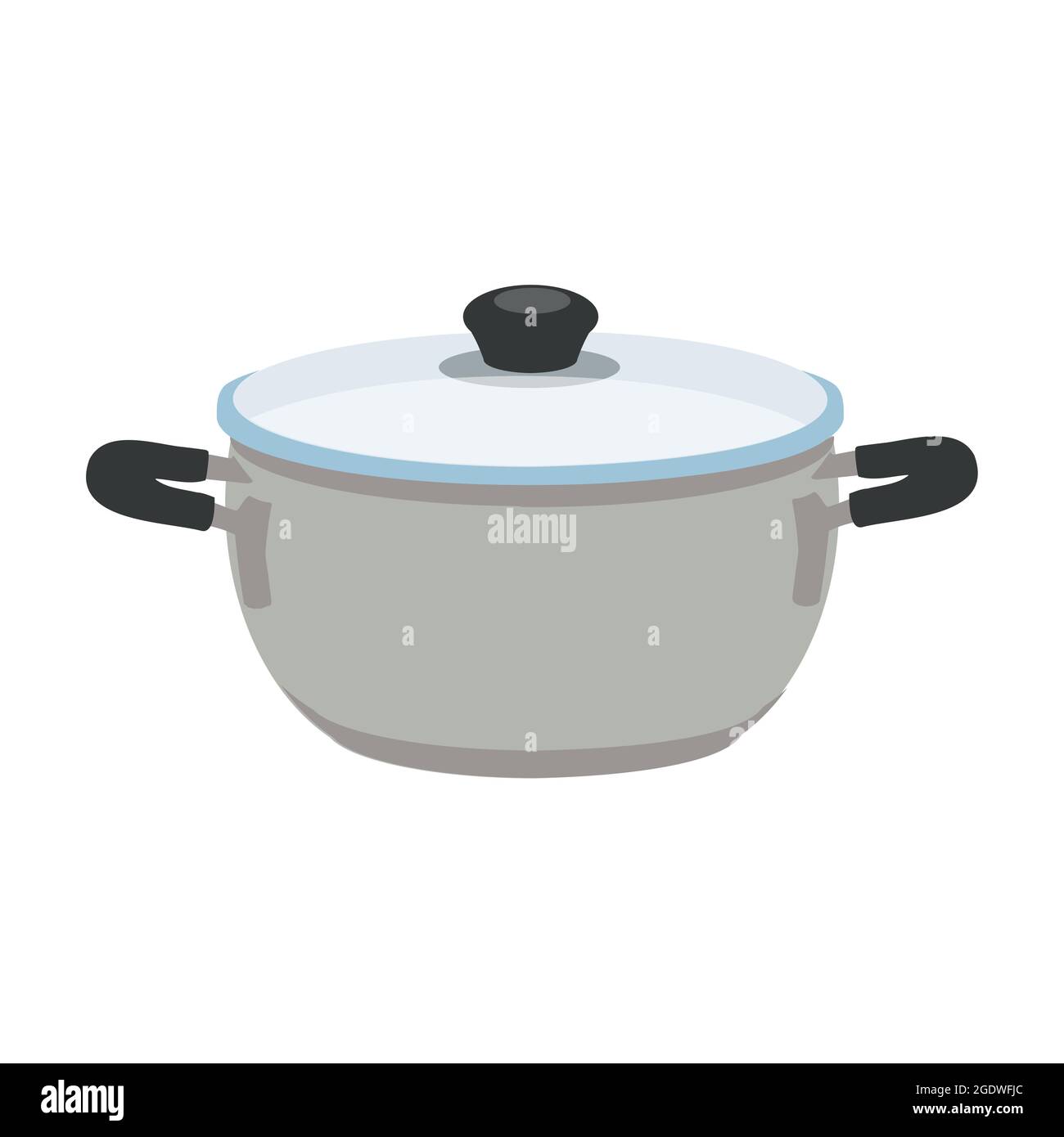 Cooking pot isolated on white background. Cartoon kitchenware tool ...