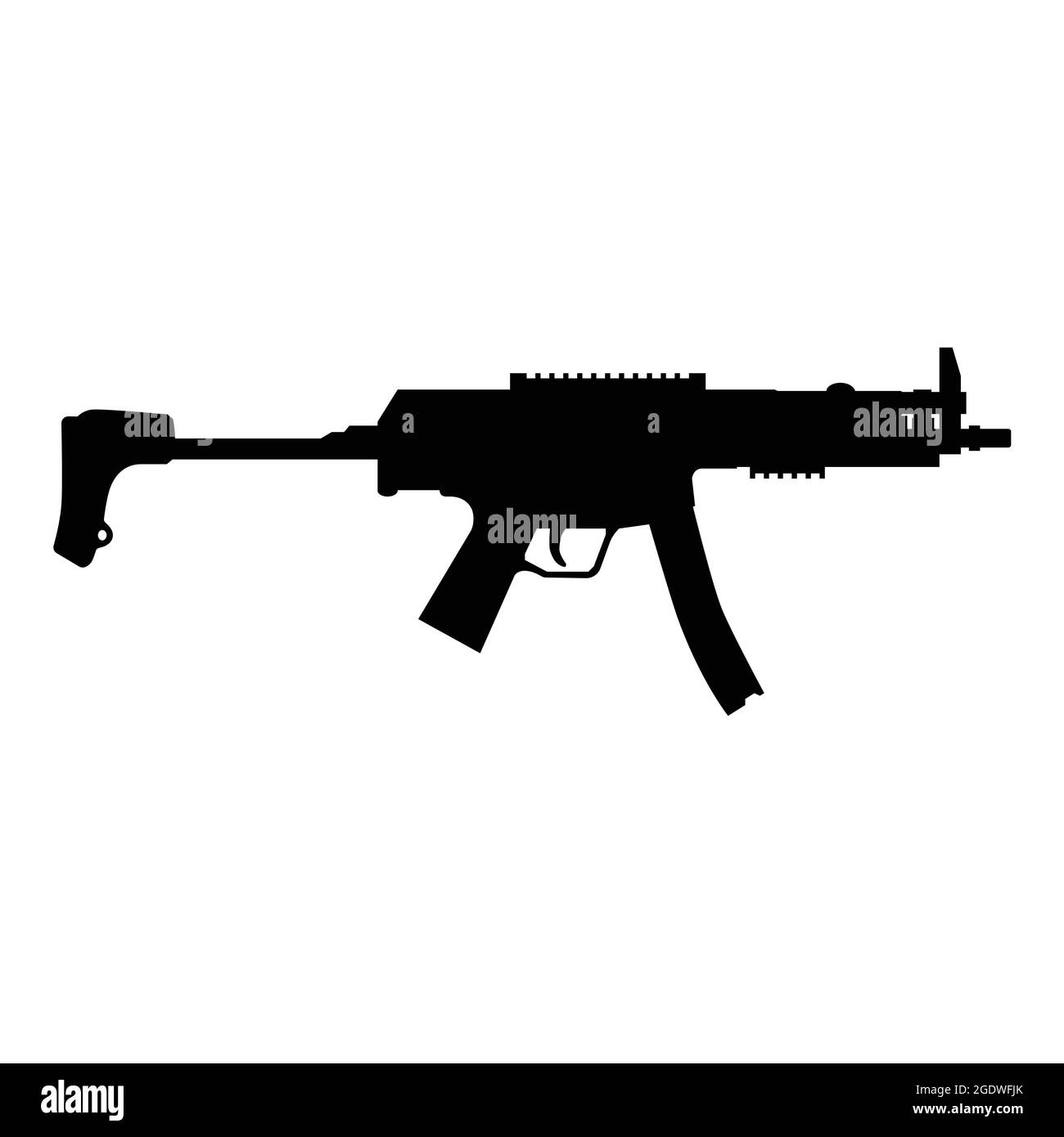 Vector illustration MP5 submachine gun isolated on white background ...