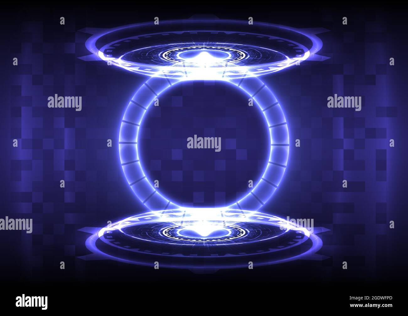 Portal and hologram science futuristic. Sci-fi digital hi-tech in ...