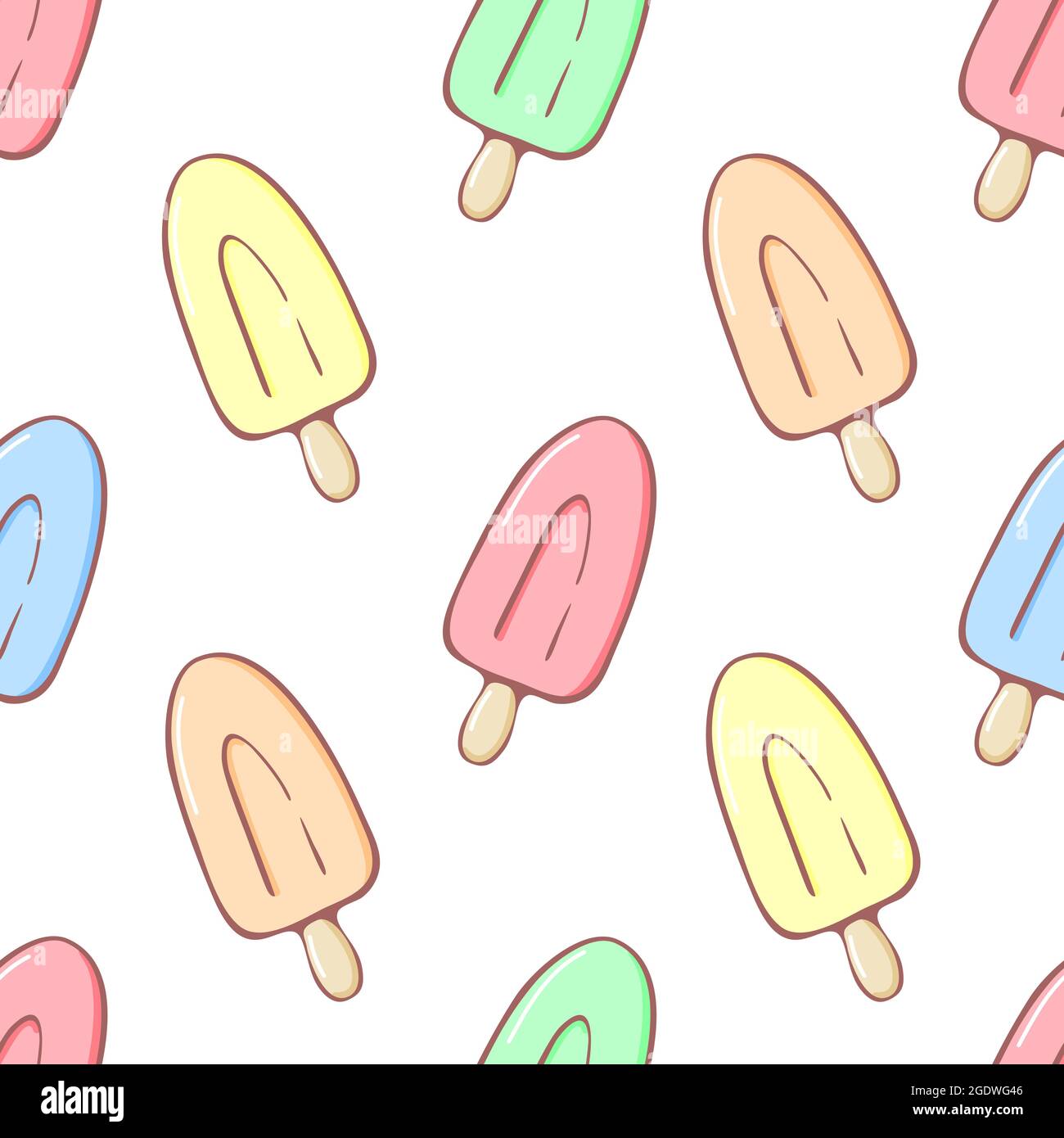 Pastel rainbow ice cream seamless pattern vector illustration. Kids ...