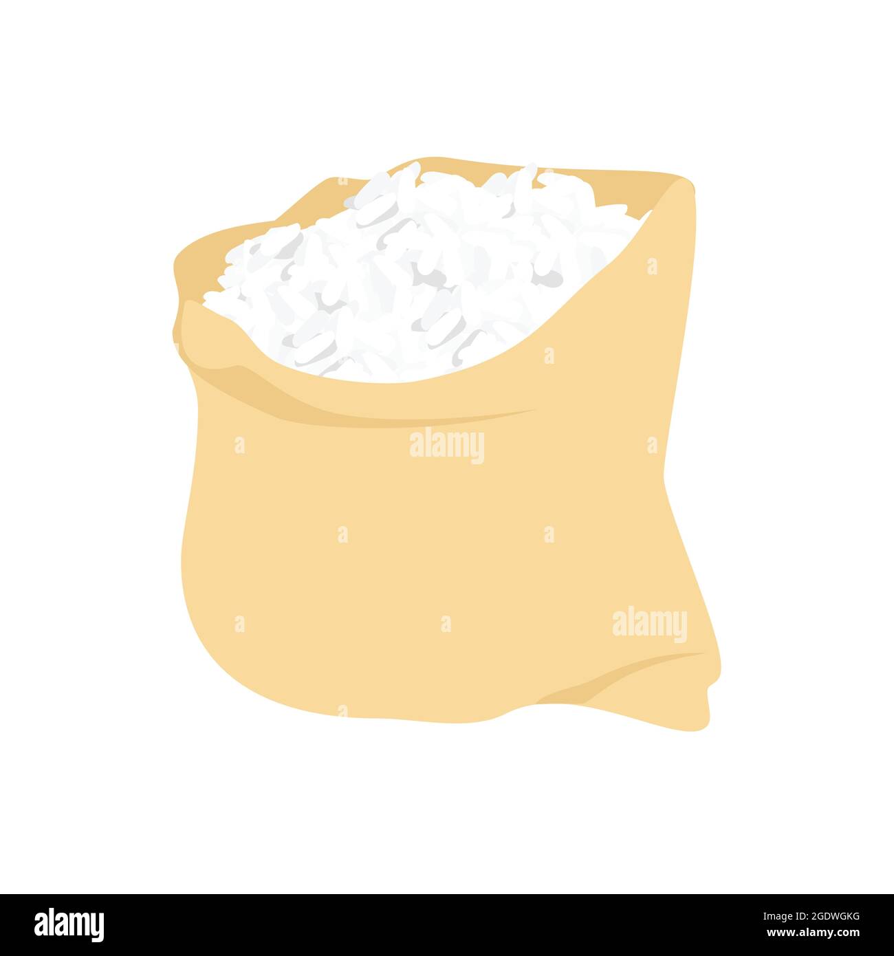 White rice in sack bag isolated on white background. Vector Stock ...