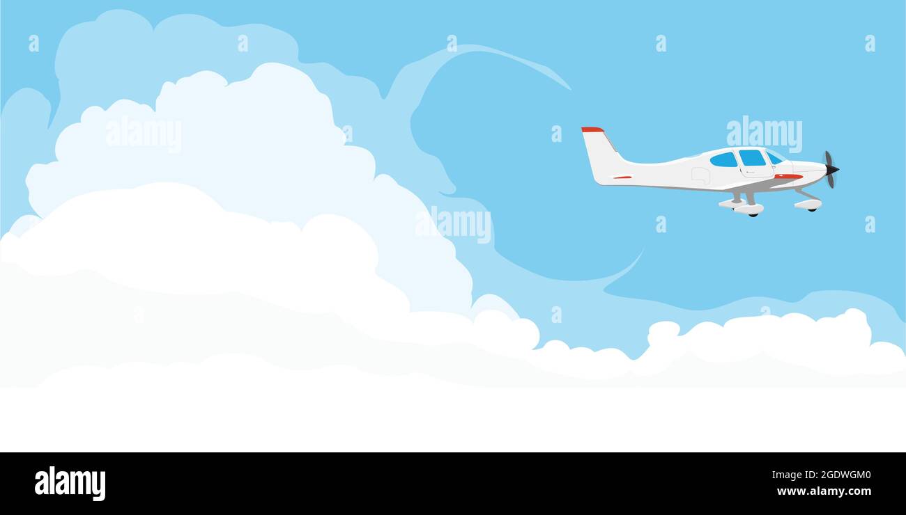 Aerial sky and clouds small plane Stock Vector Images - Alamy