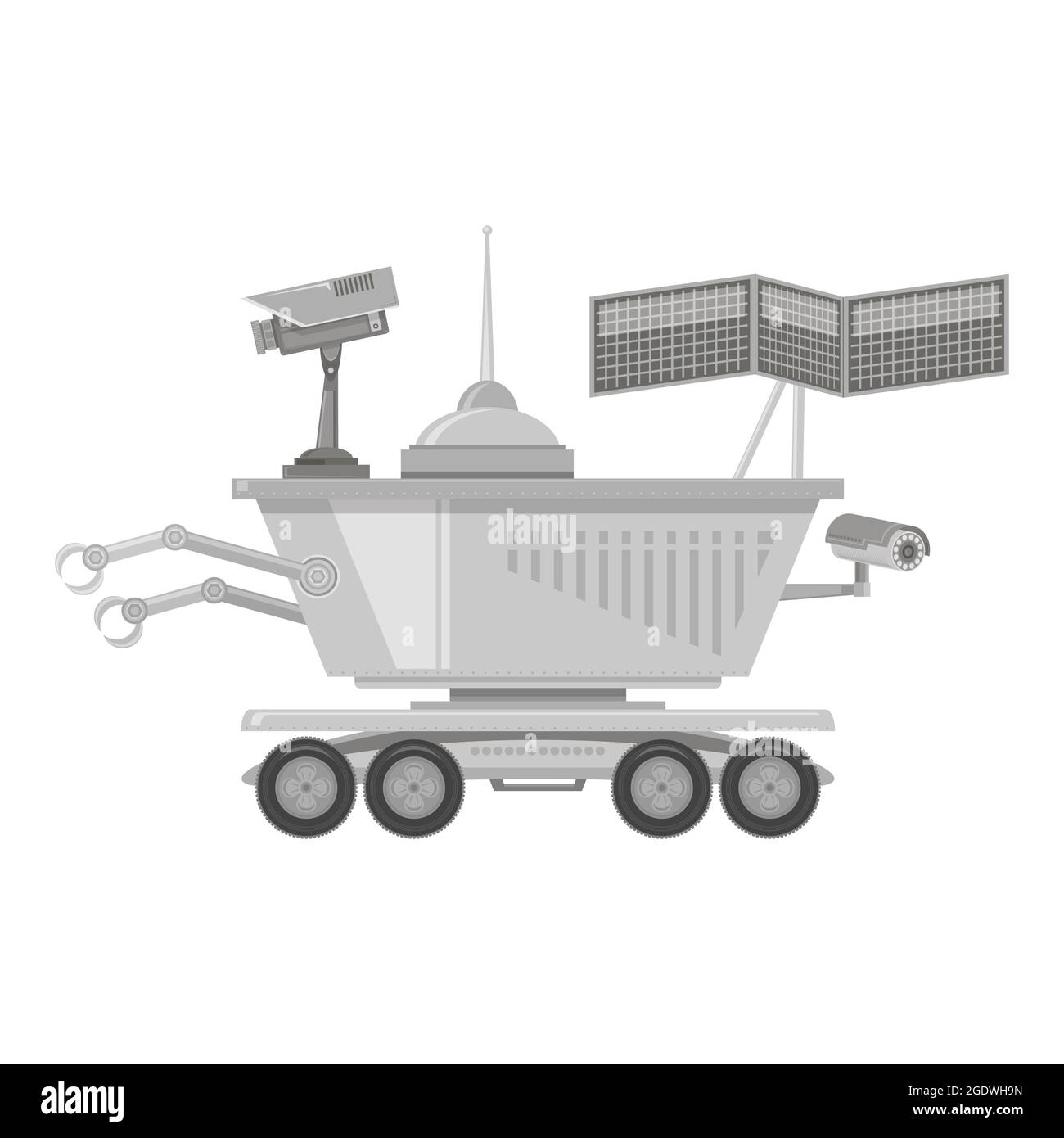 Lunar Rover Icon Isolated on White Background. Robotic Space Vehicle ...