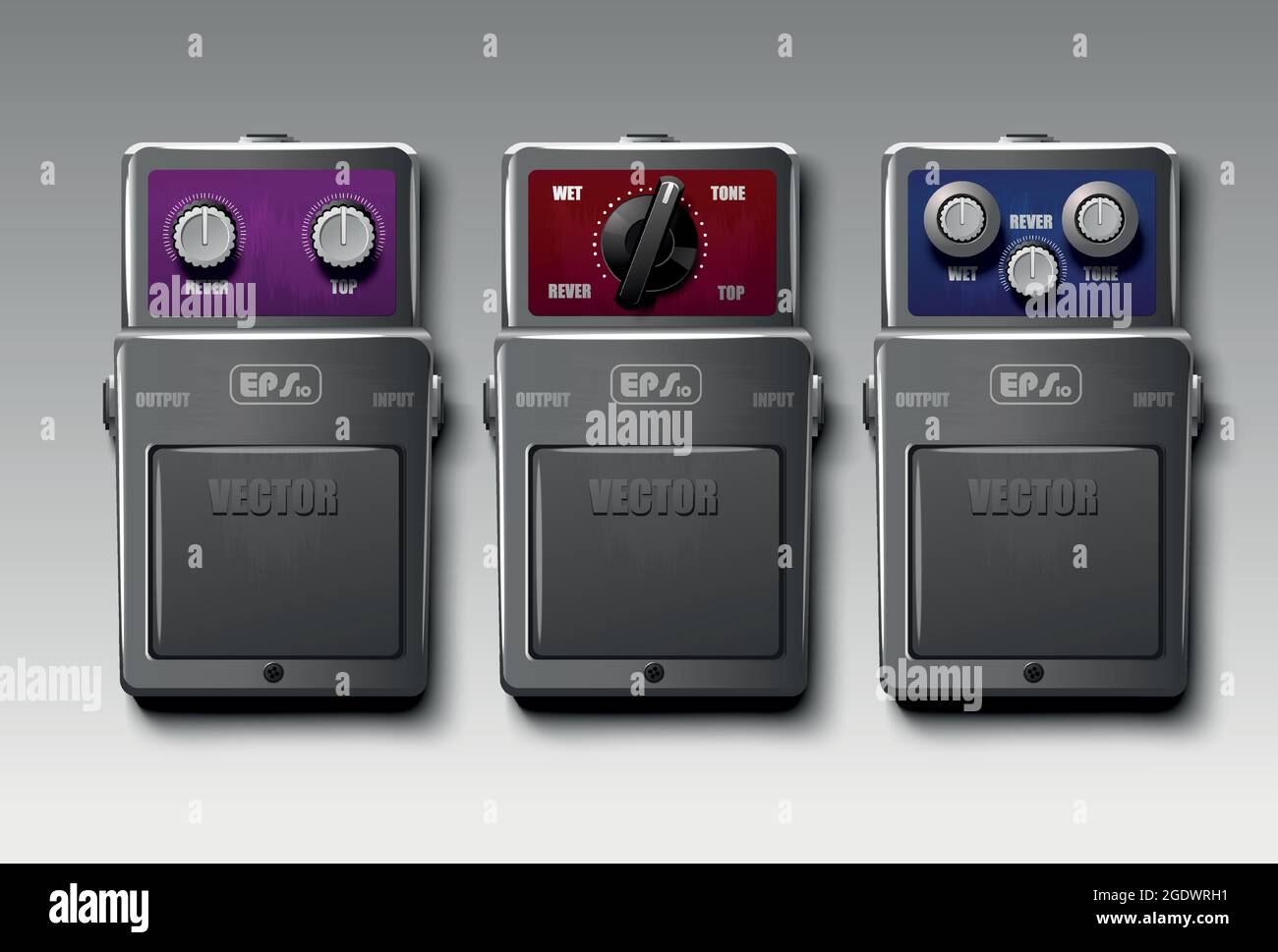 Realistic guitar effects pedals. Vector Stock Vector Image & Art - Alamy